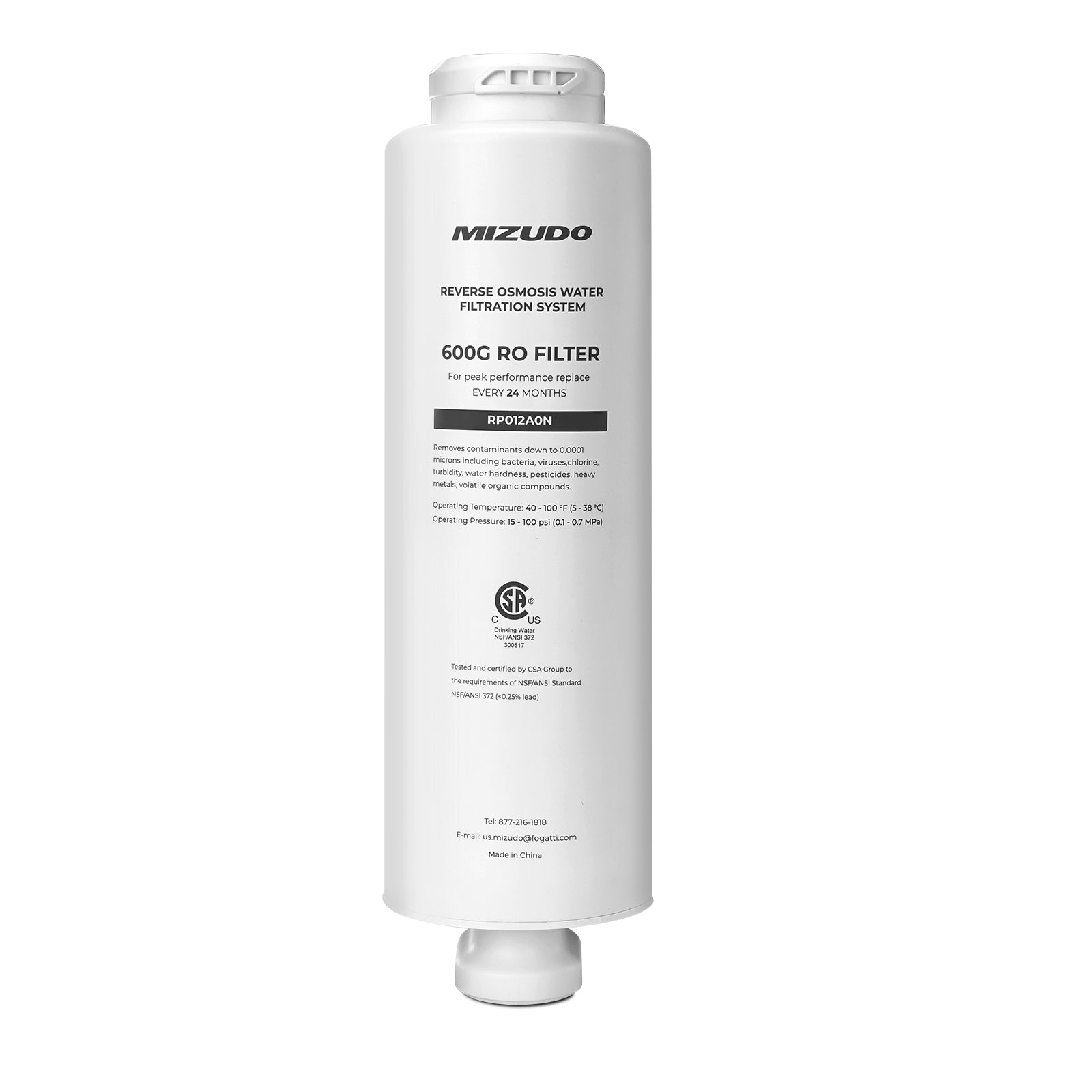 RO Filter for Mizudo Pureflo 600G Reverse Osmosis Water Filter, Tankle